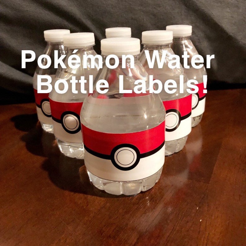 Pokemon Party mini Water Bottle Labels Pokeball Pokemon Party Kids ...