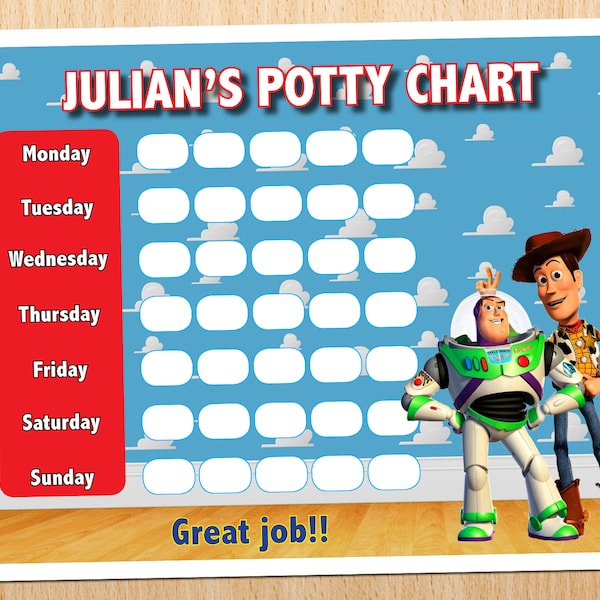 Potty Training Chart Buzz Lightyear - Etsy