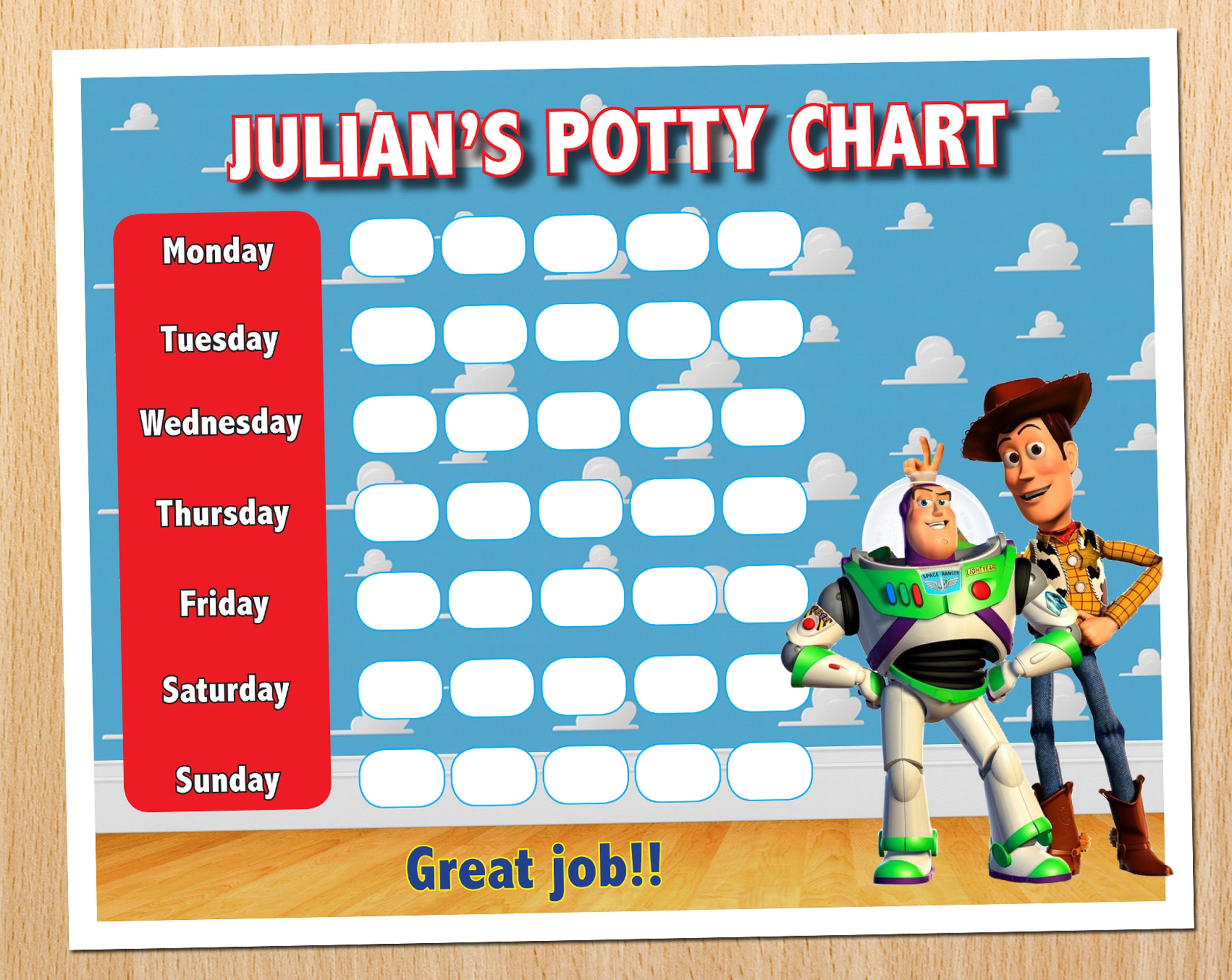 Printable Potty Training Progress Chart