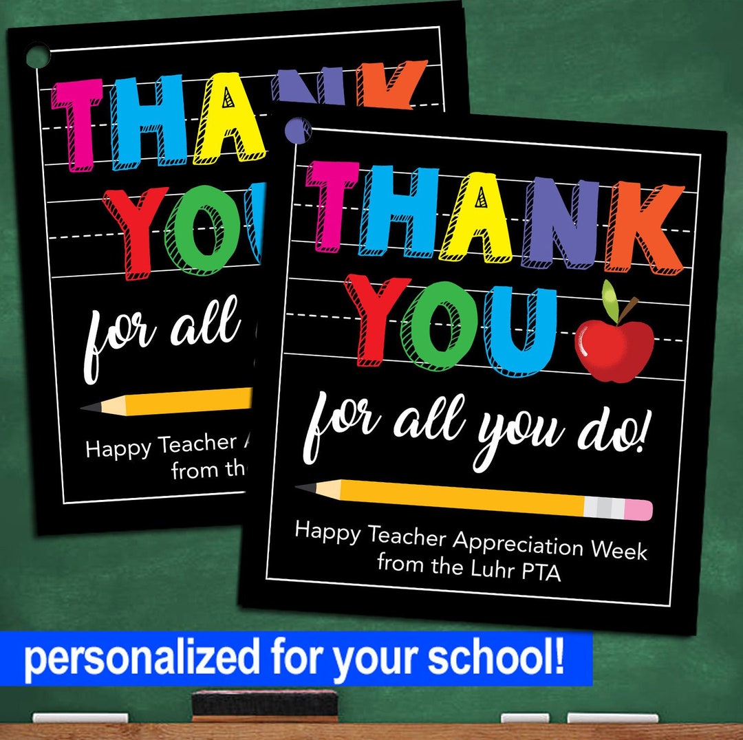 Personalized Gift Tags | Teacher | School | PTA | Thank You Tags - Etsy