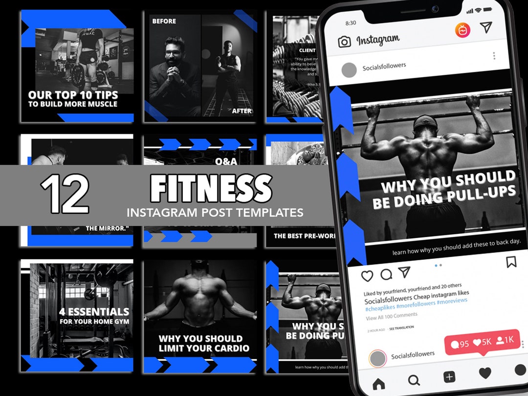 Fitness Instagram Post Templates | Personal Trainer Social Media Posts ...