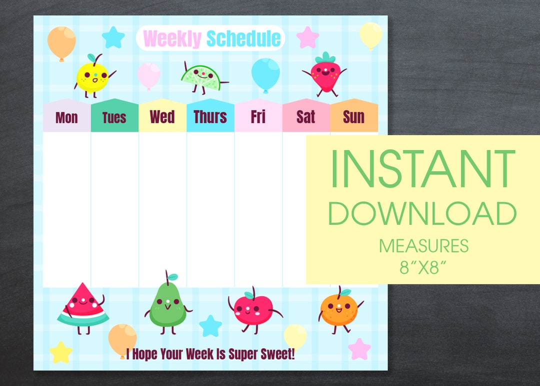 Kids Weekly Schedule | Parents | Homeschool | Teachers | Kids ...