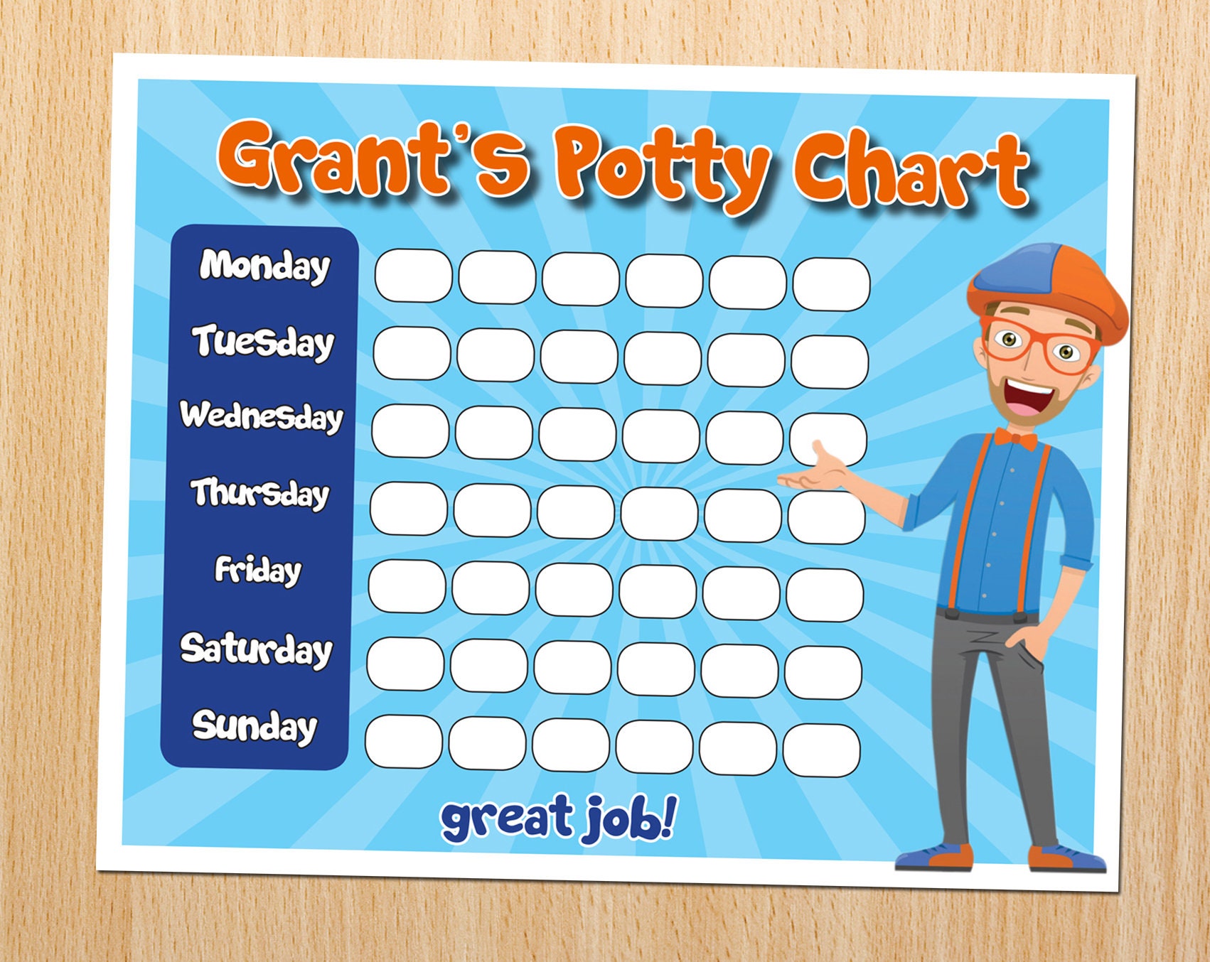 Toys & Games Toys blippi blank template blank chart for kids blippi ...