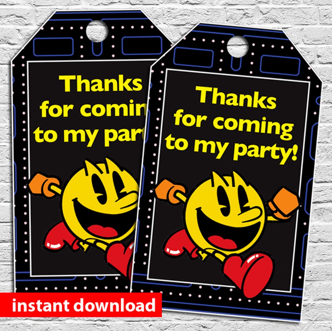 Pac-man Thank You Tags | Pac-man Party | Gift Tags | Printable - Etsy