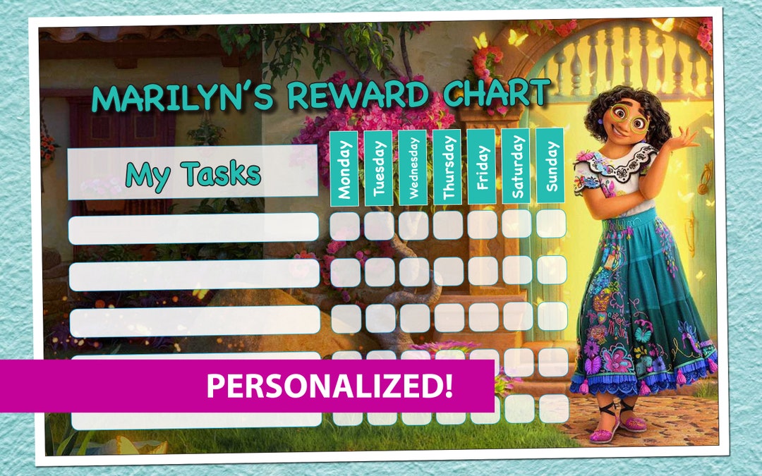 ENCANTO Reward Chart | PERSONALIZED | Kids Chore Chart | Sticker Chart ...