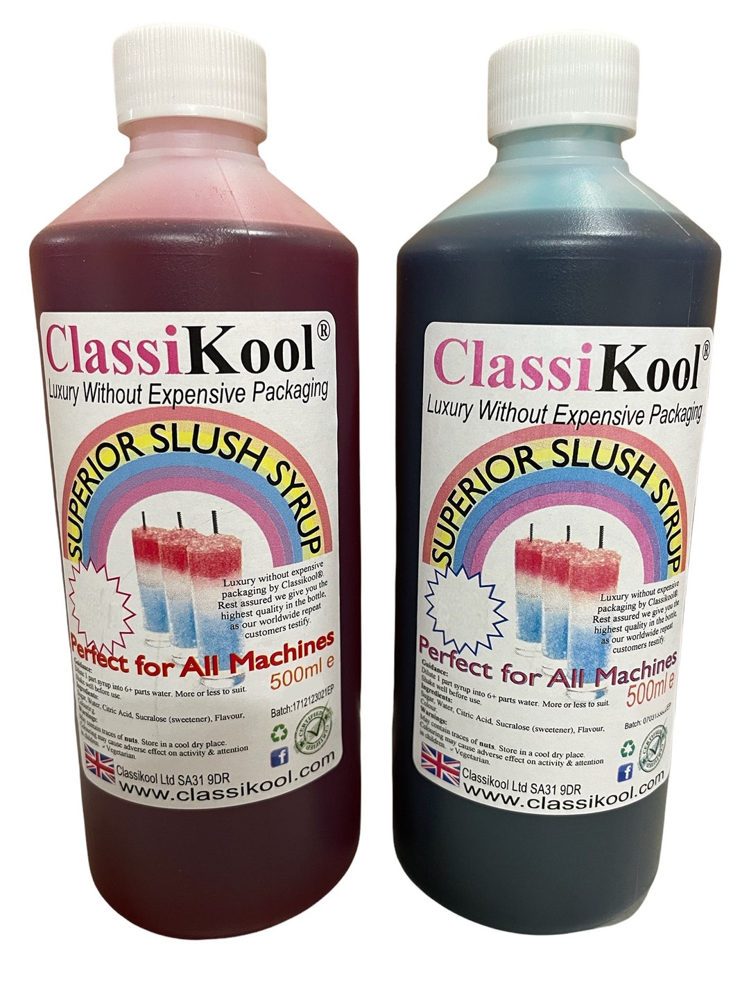 Classikool 2 X 500ml Professional Slush Puppy Syrup: Blue - Etsy UK