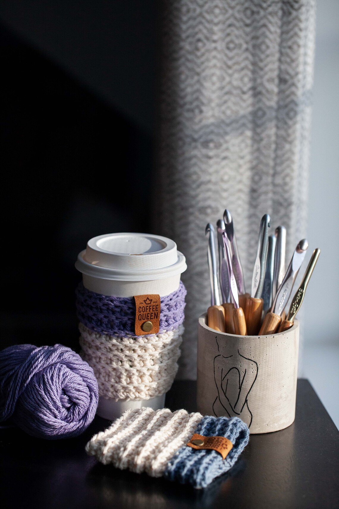 Crocheted Coffee Sleeve Pattern // Reusable Coffee Sleeve - Etsy