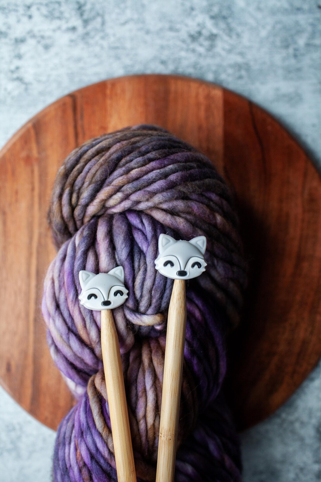 Knitting Needle Toppers // Stitch Stoppers // Grey Fox Needle Toppers ...