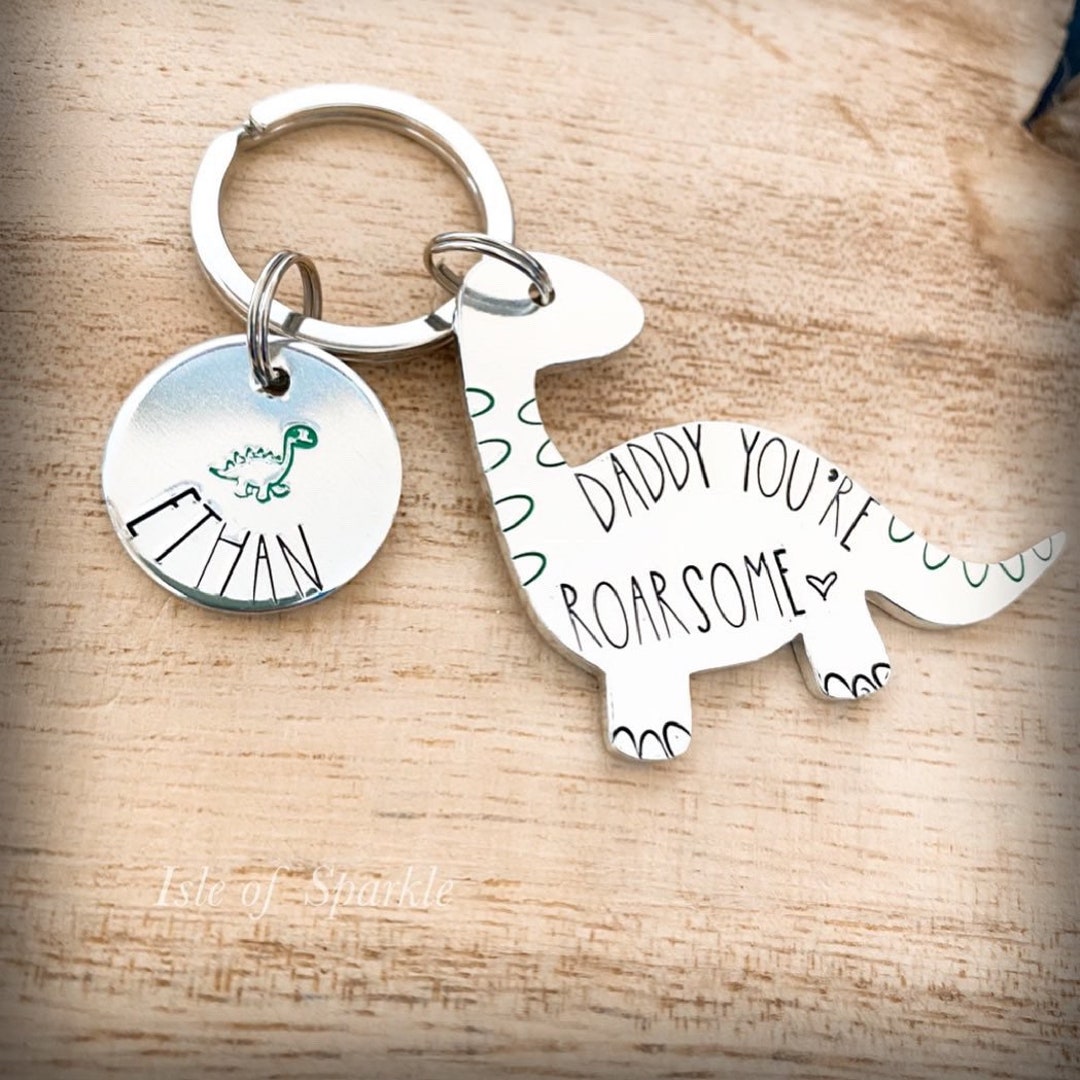 Dinosaur Keyring for daddy, daddy you’re Roarsome, dinosaur gift for ...
