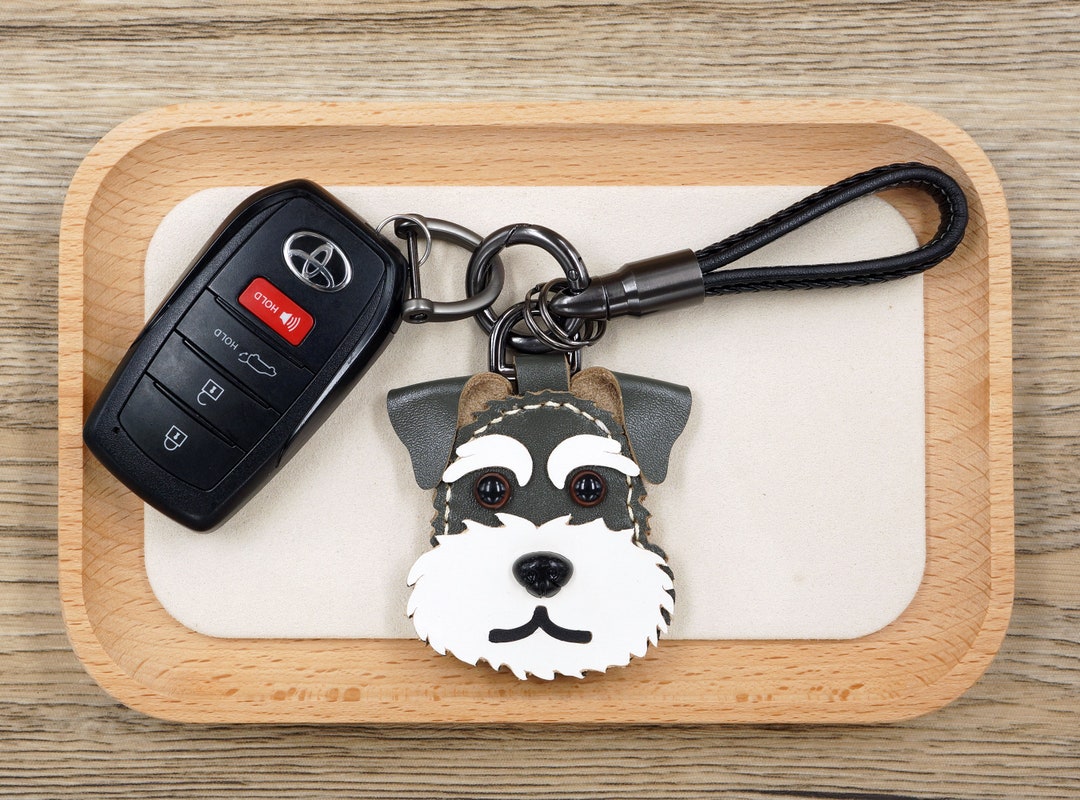 Leather Schnauzer Bag Charm Handmade Schnauzer Charm Cute Schnauzer ...