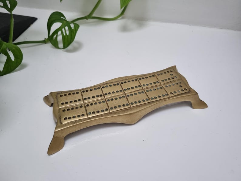 Vintage Brass Cribbage Score Board / Solid Brass Game Point Counter - Etsy