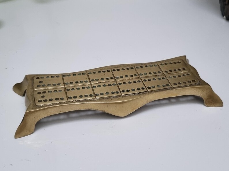 Vintage Brass Cribbage Score Board / Solid Brass Game Point Counter - Etsy