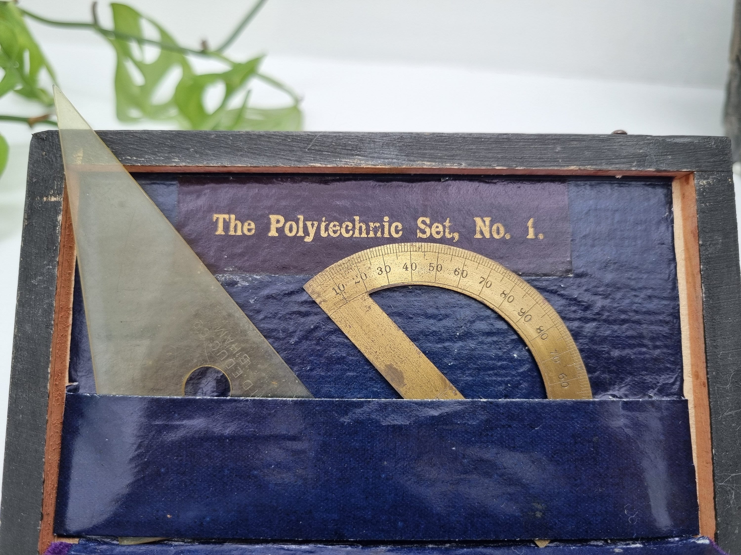 Vintage Technical Drawing Set / 6 Piece Brass in Wooden Box ...