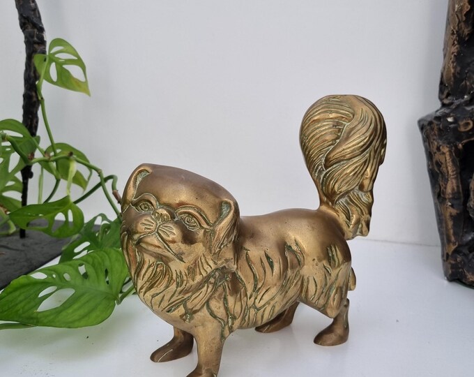 Large Vintage Brass Pekingese Dog: Mid-century Modern Decor - Etsy