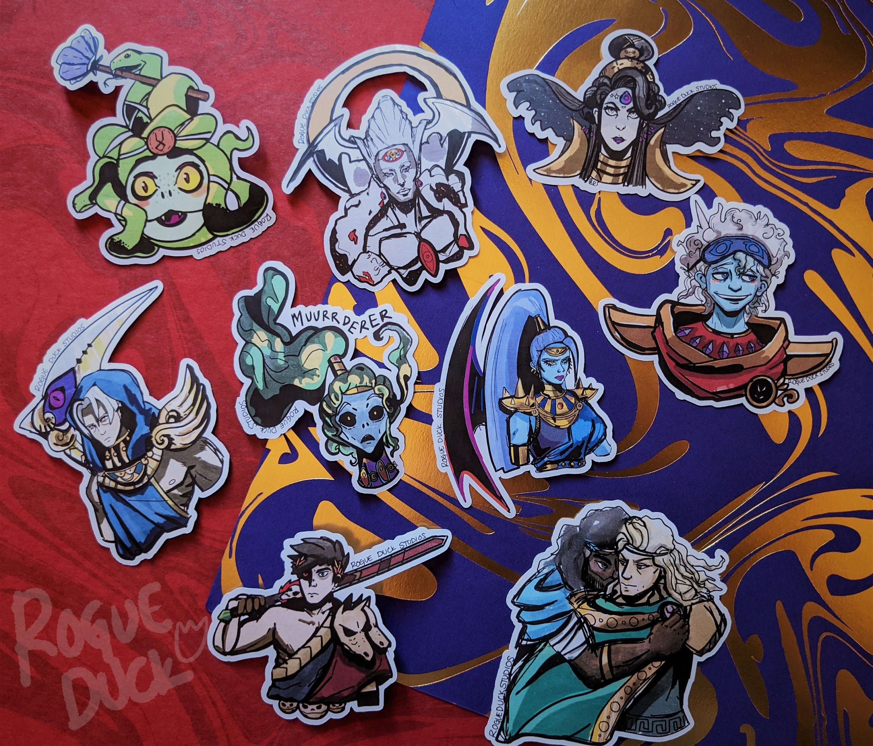 Hades Stickers - Die-cut 3" Stickers of Zagreus, Achilles and Patroclus ...