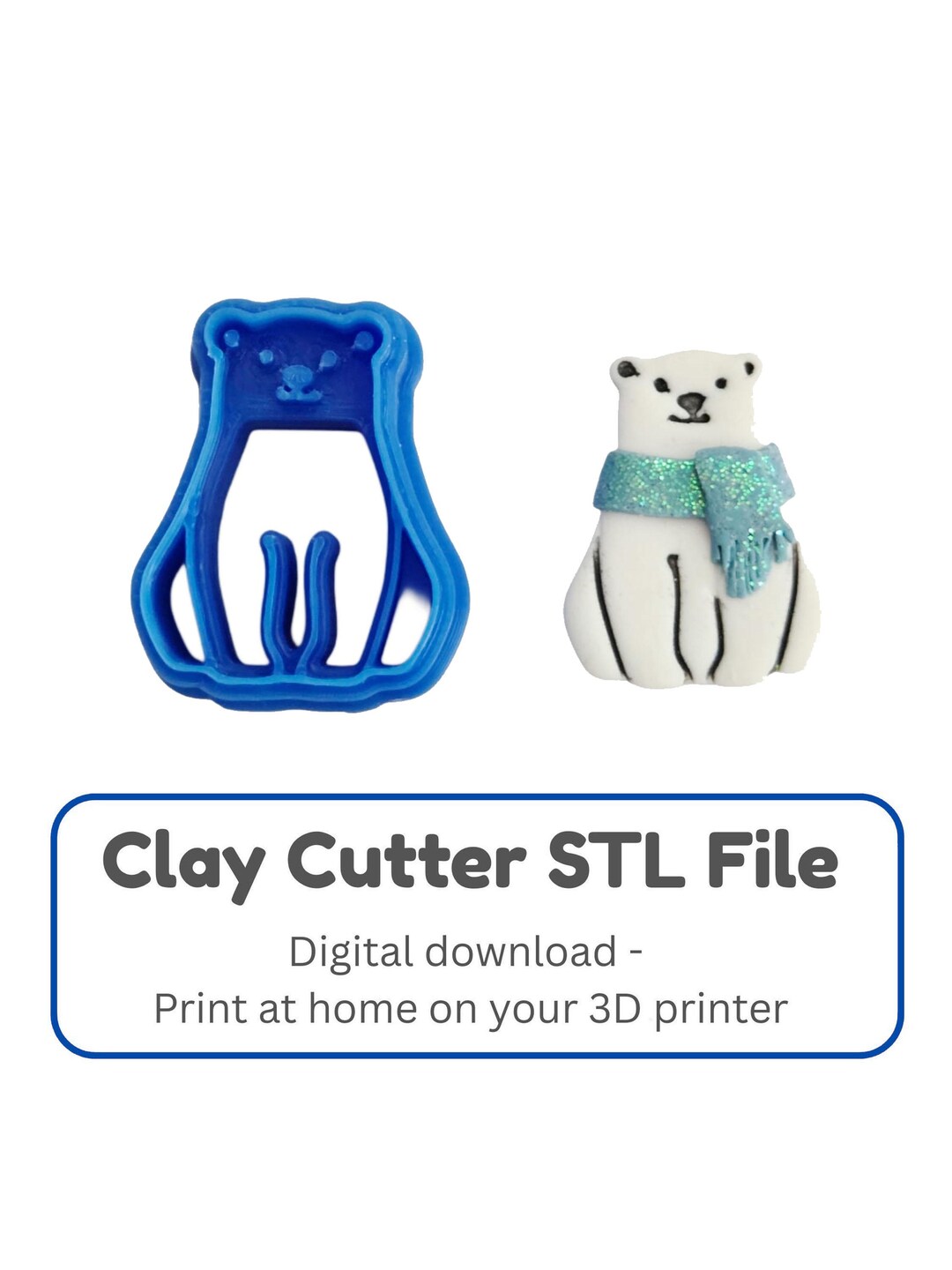 Polar Bear Clay Cutter STL File: Christmas 3D Print (digital Download ...