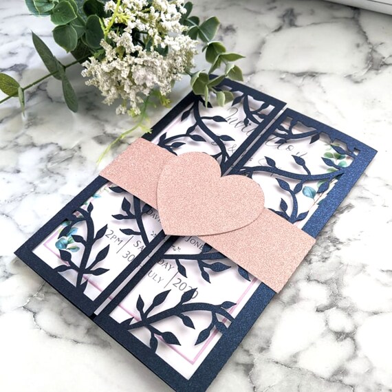 Beautiful Wedding Invitation Gate Fold Card Digital File SVG | Etsy