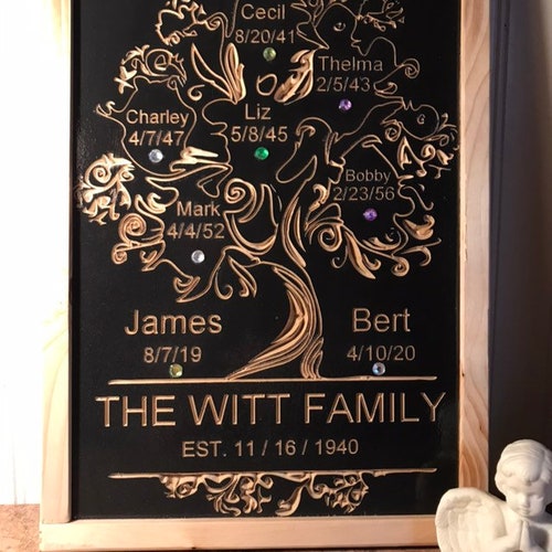 Engraved Family Tree Custom - Etsy