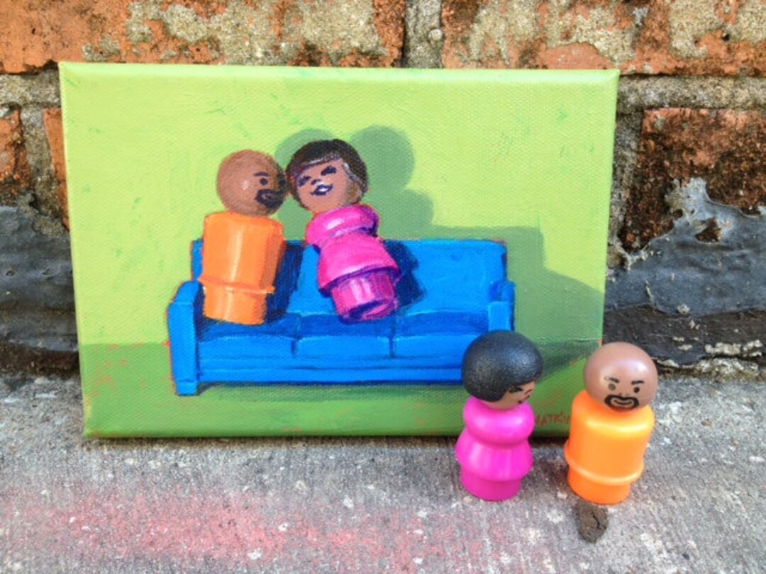 Sesame Street Gordon and Susan! an Original Acrylic Painting With ...