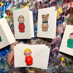 Tiny Cards With Fisher Price Little People Art - Etsy