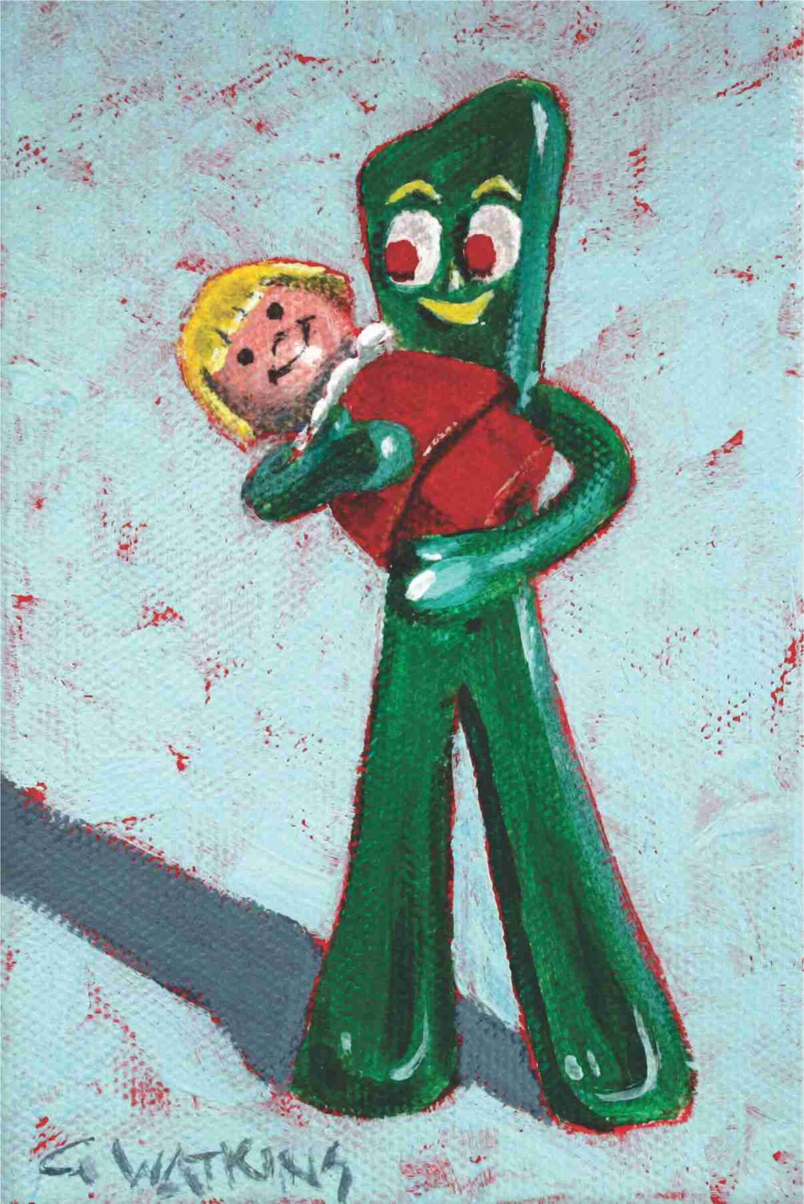 Gumby My Hero Matted Print of an Original Acrylic Painting - Etsy