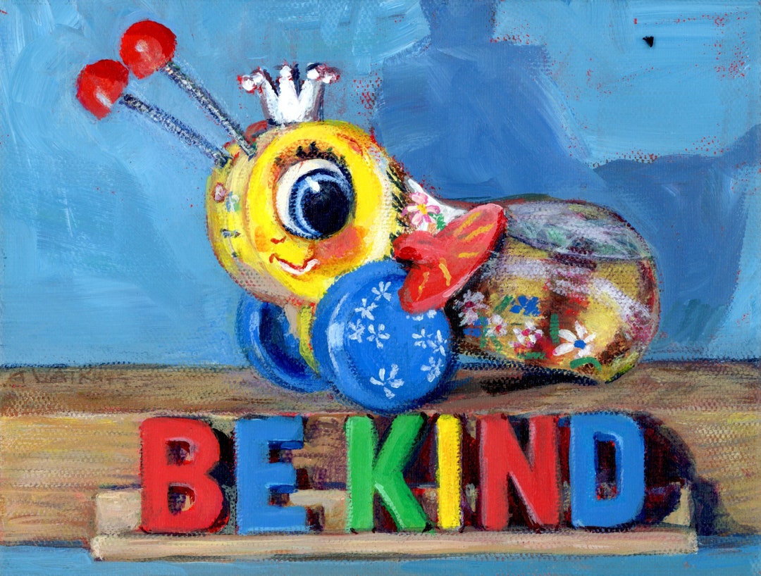Be Kind- Matted Print of an Original Acrylic Painting by Greta Watkins ...