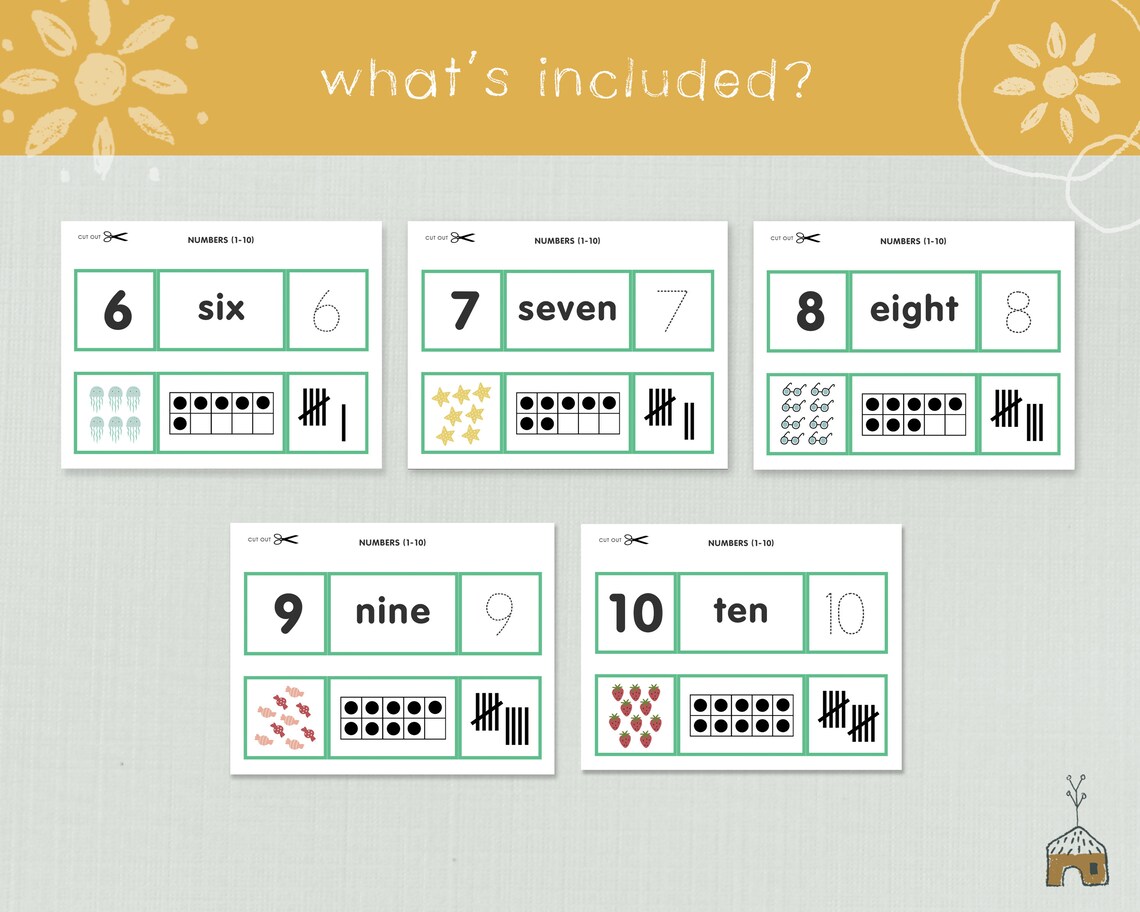 Number Match Number 1-10 Preschool Math Toddler Number | Etsy