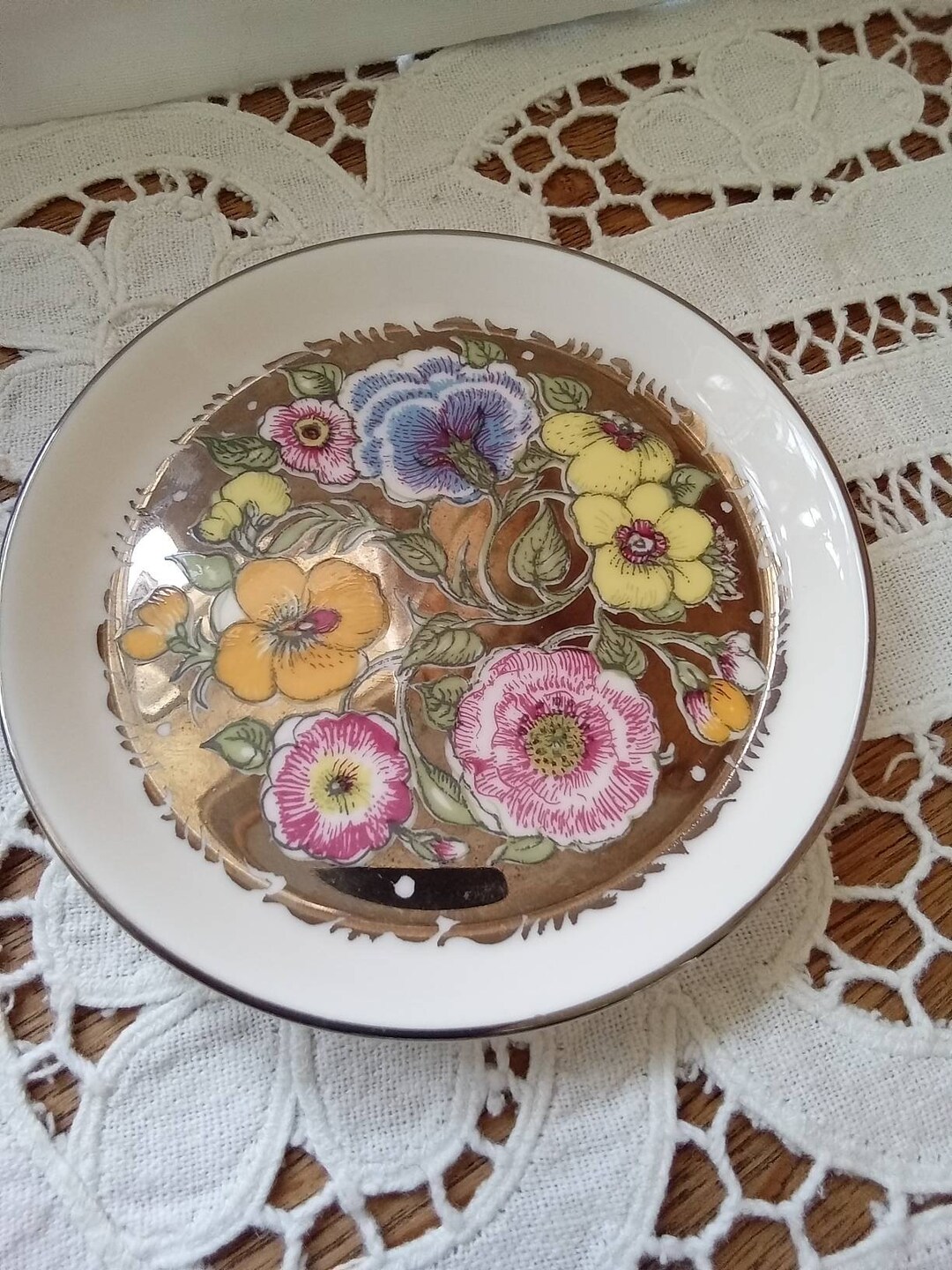 SUZY COOPER floral Lustre by WEDGEWOOD, Bone China Pin/ring Dish, Made ...