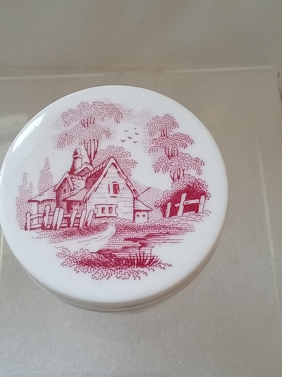 SPODE Pink cottage Fine English Bone China Trinket Pot - Gem