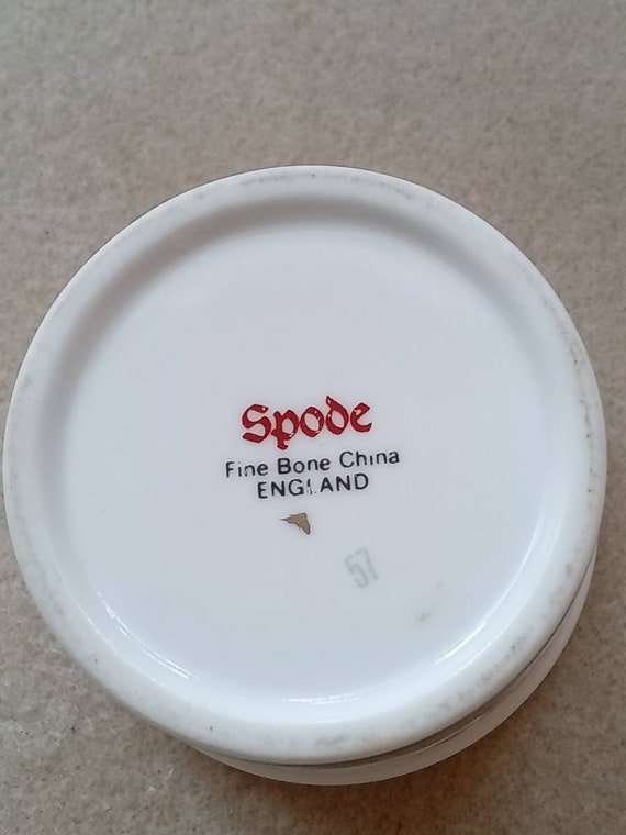 SPODE Pink cottage Fine English Bone China Trinket Pot - Gem