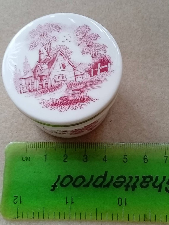 SPODE Pink cottage Fine English Bone China Trinket Pot - Gem