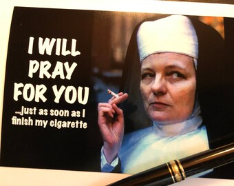 Nun Card - Etsy