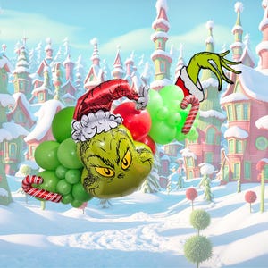 Grinch Christmas Balloon Garland: Red, Green, and Lime Party Decor - Etsy