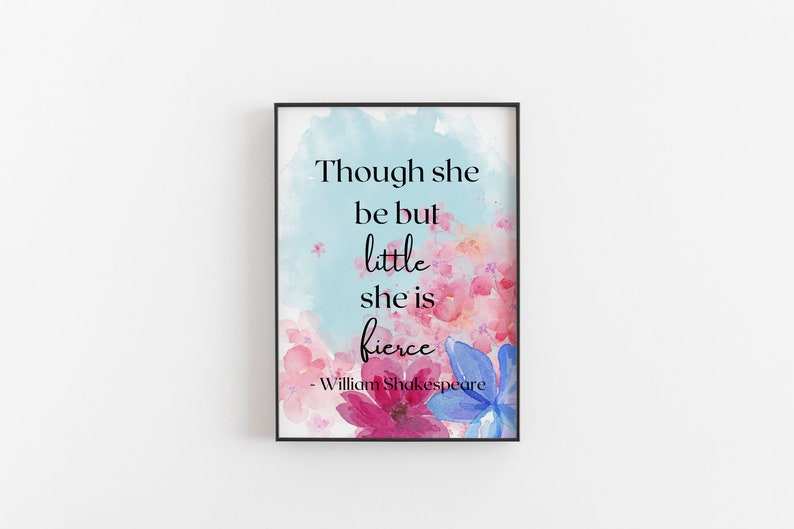 She is Fierce Quote, Printable Wall Art, Digital Print, Colorful Wall ...