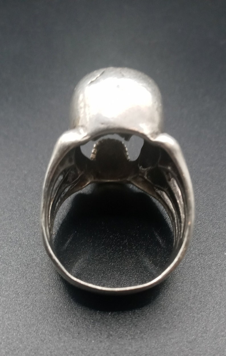 Heavy Mens Sterling Silver Scull Head Ring, Biker Ring - Etsy