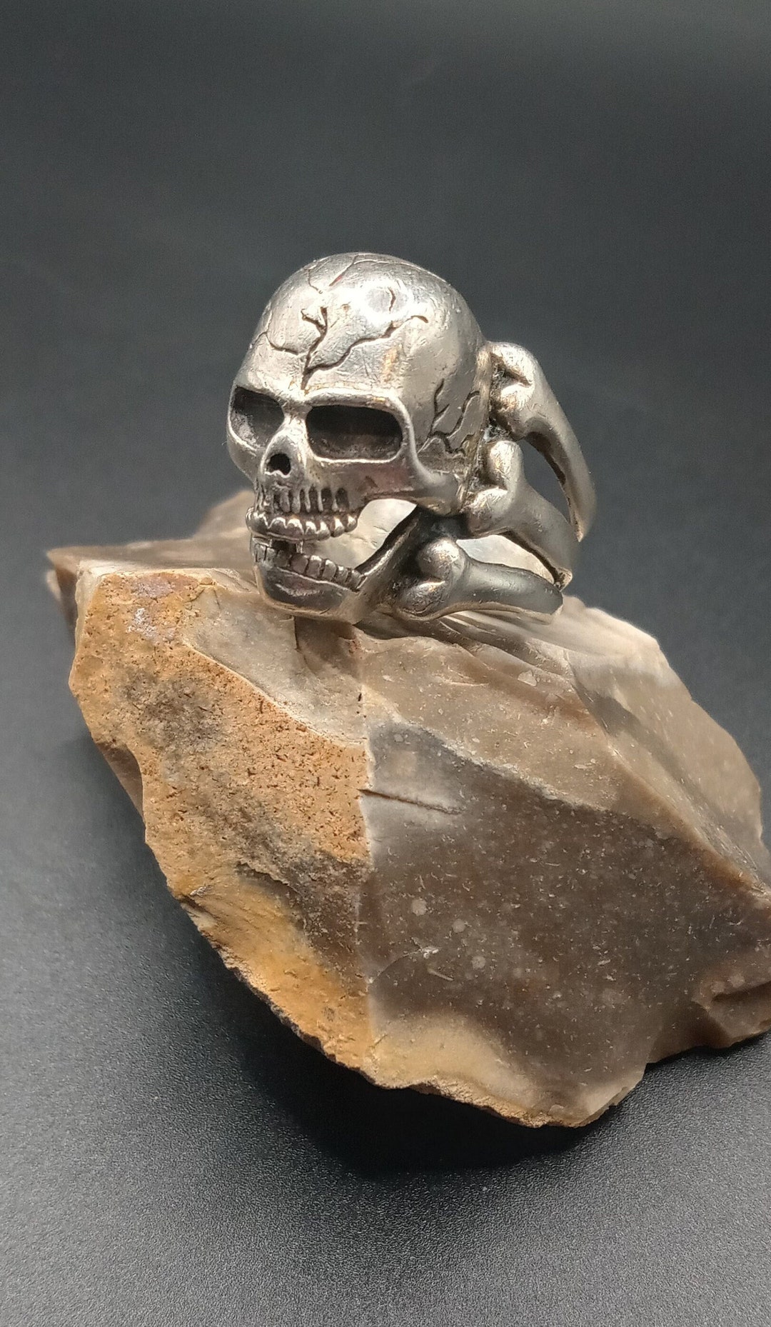 Heavy Mens Sterling Silver Scull Head Ring, Biker Ring - Etsy