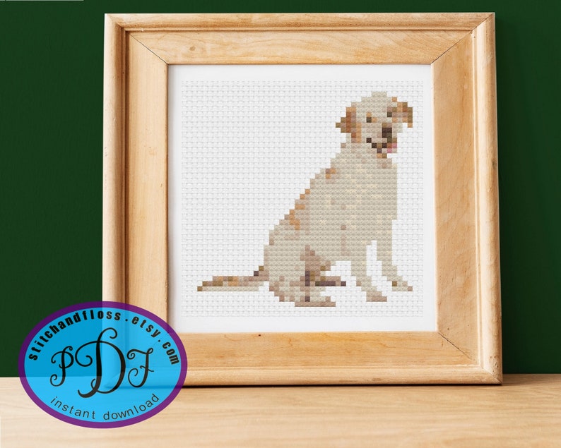 Cute Small Labrador Retriever Photo Realistic Cross Stitch Pattern ...