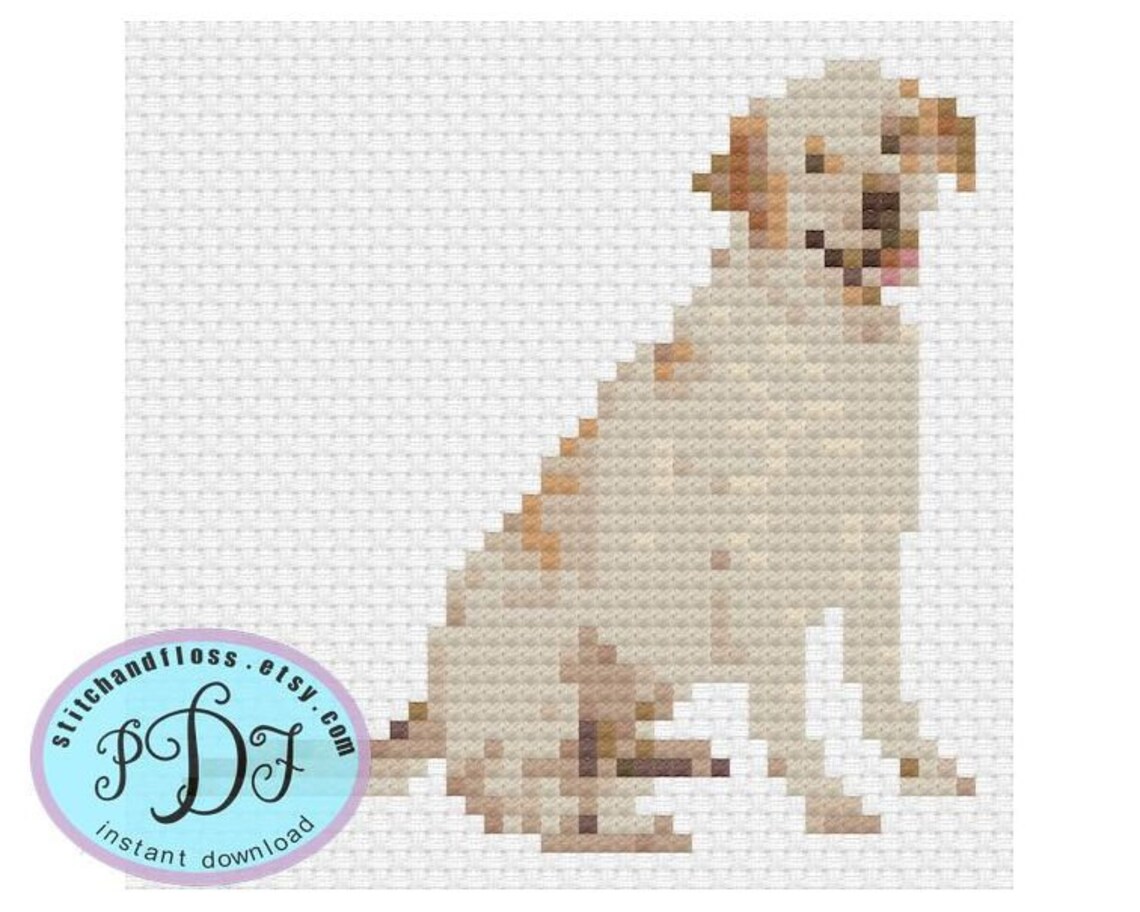 Cute Small Labrador Retriever Photo Realistic Cross Stitch Pattern ...