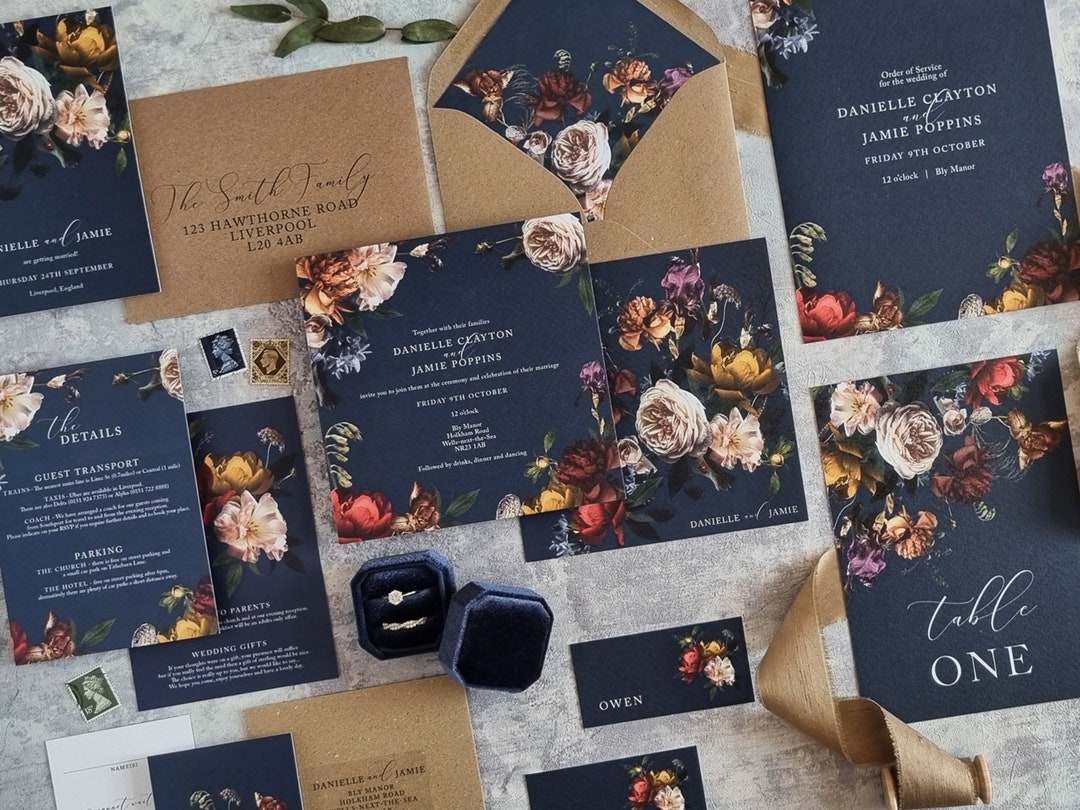 Dutch Masters Floral Wedding Invitations Stationery Suite Save the ...