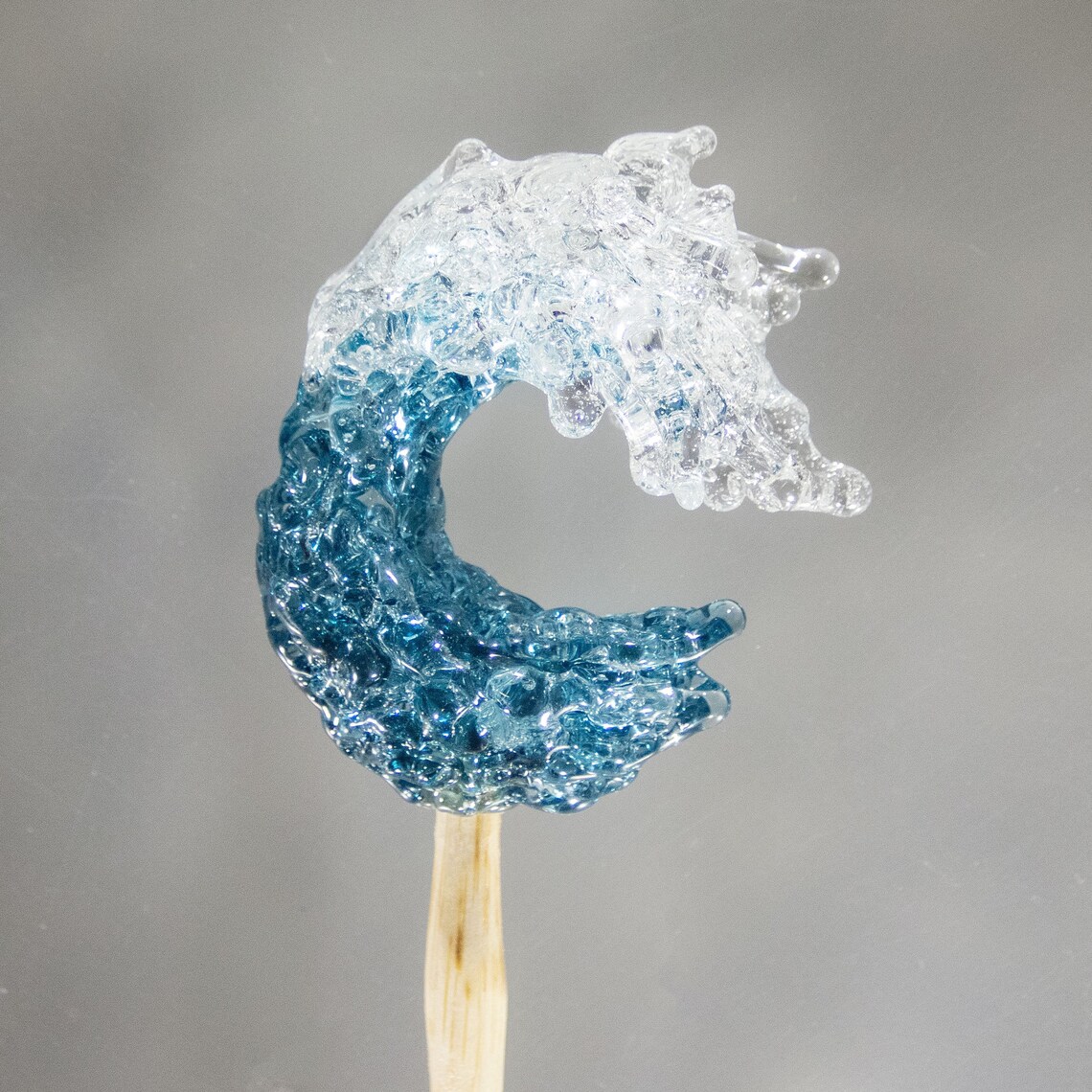 Hand Blown Glass Wave Hair Pin Ocean Glass Art Jewelry Etsy