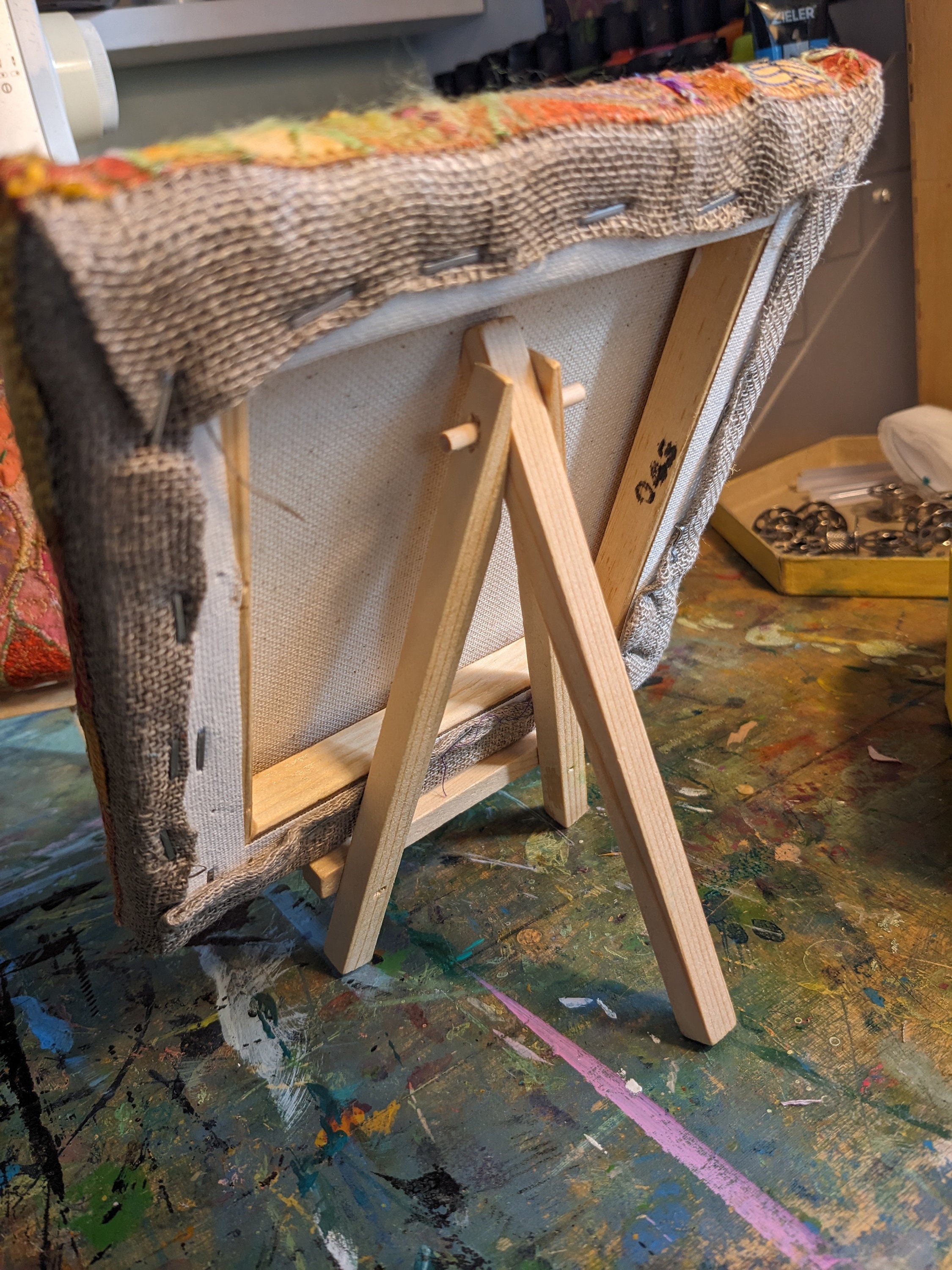 Embroidered 'leaves'' Easel Picture Picture on - Etsy