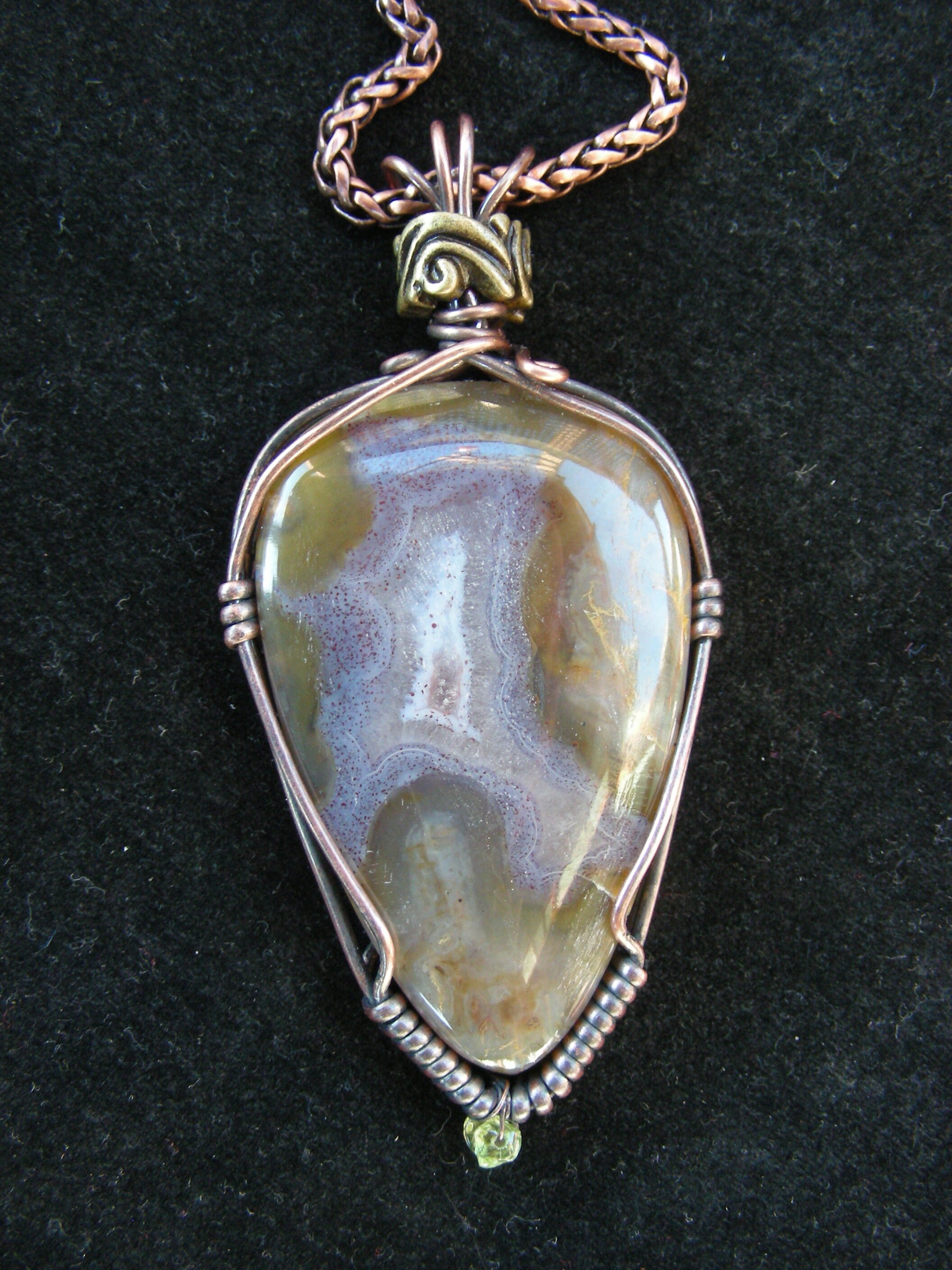 Handmade Necklace, Agate Necklace, Gemstone Necklace, Wirewrapped ...