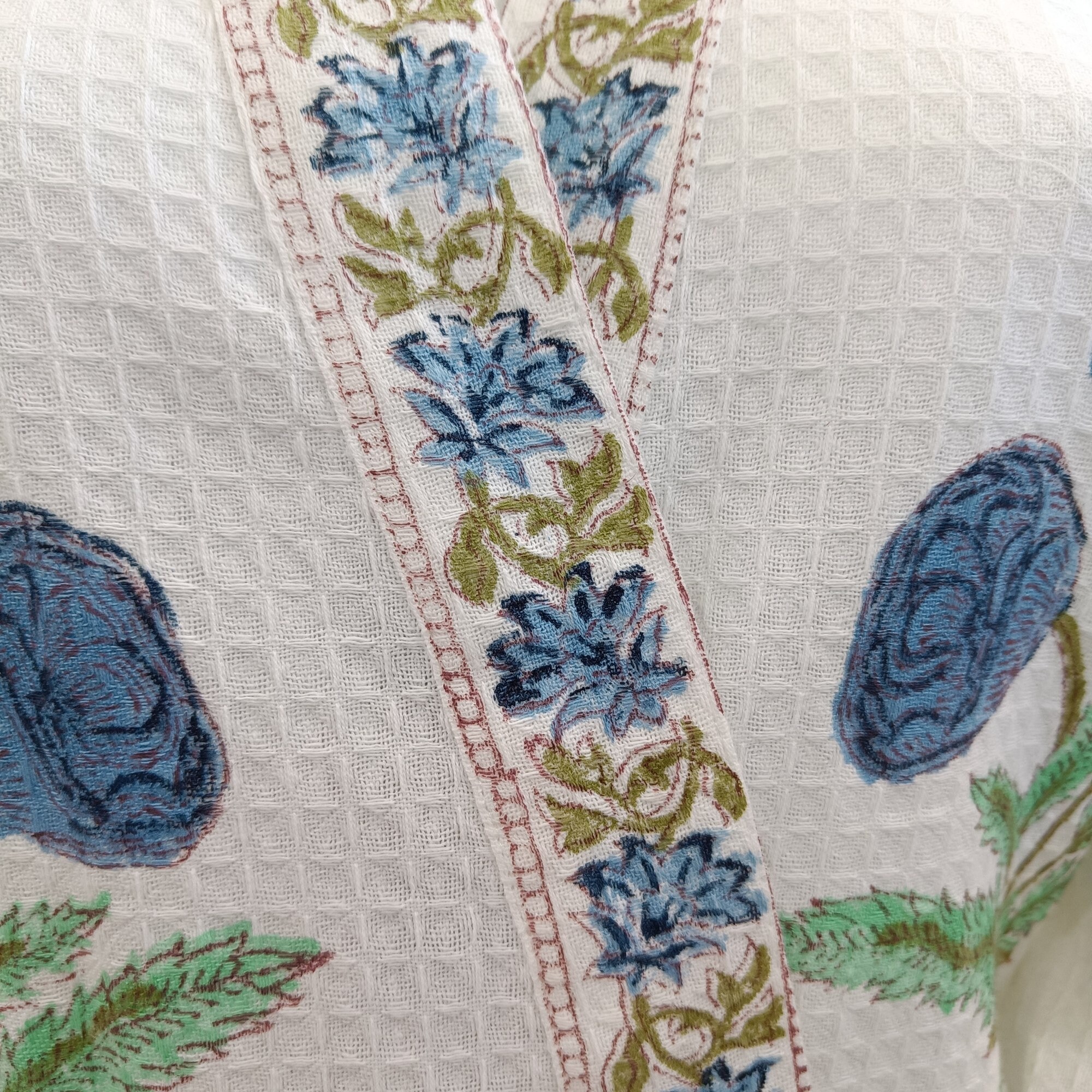 Beautiful Waffle Bathrobe Hand Block Print Soft Cotton - Etsy