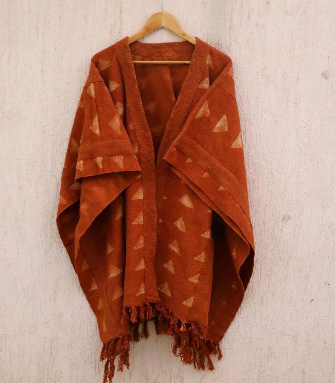 Handloomed Mudcloth Shrug: Rust African Print Cotton Kimono - Etsy