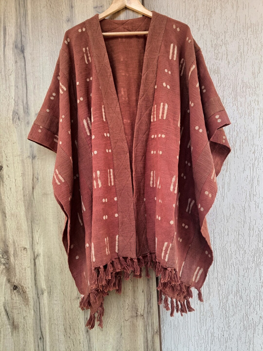 Rust Mudcloth Block Print Shrug Cotton Handloomed Shrug Jacket 3/4 ...