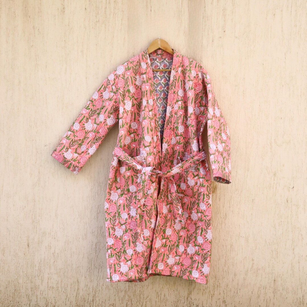 Quilted Robe Women's Style Kimono Soft Cotton Christmas Gifting for Her ...
