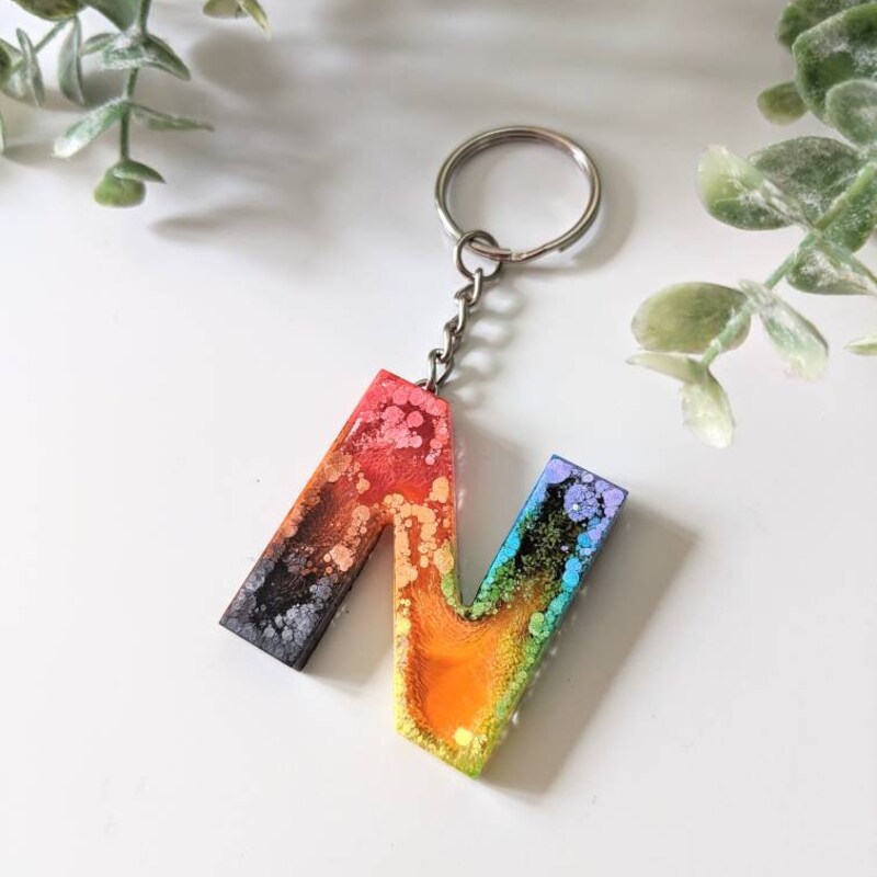 Alcohol Ink Keychain - Etsy