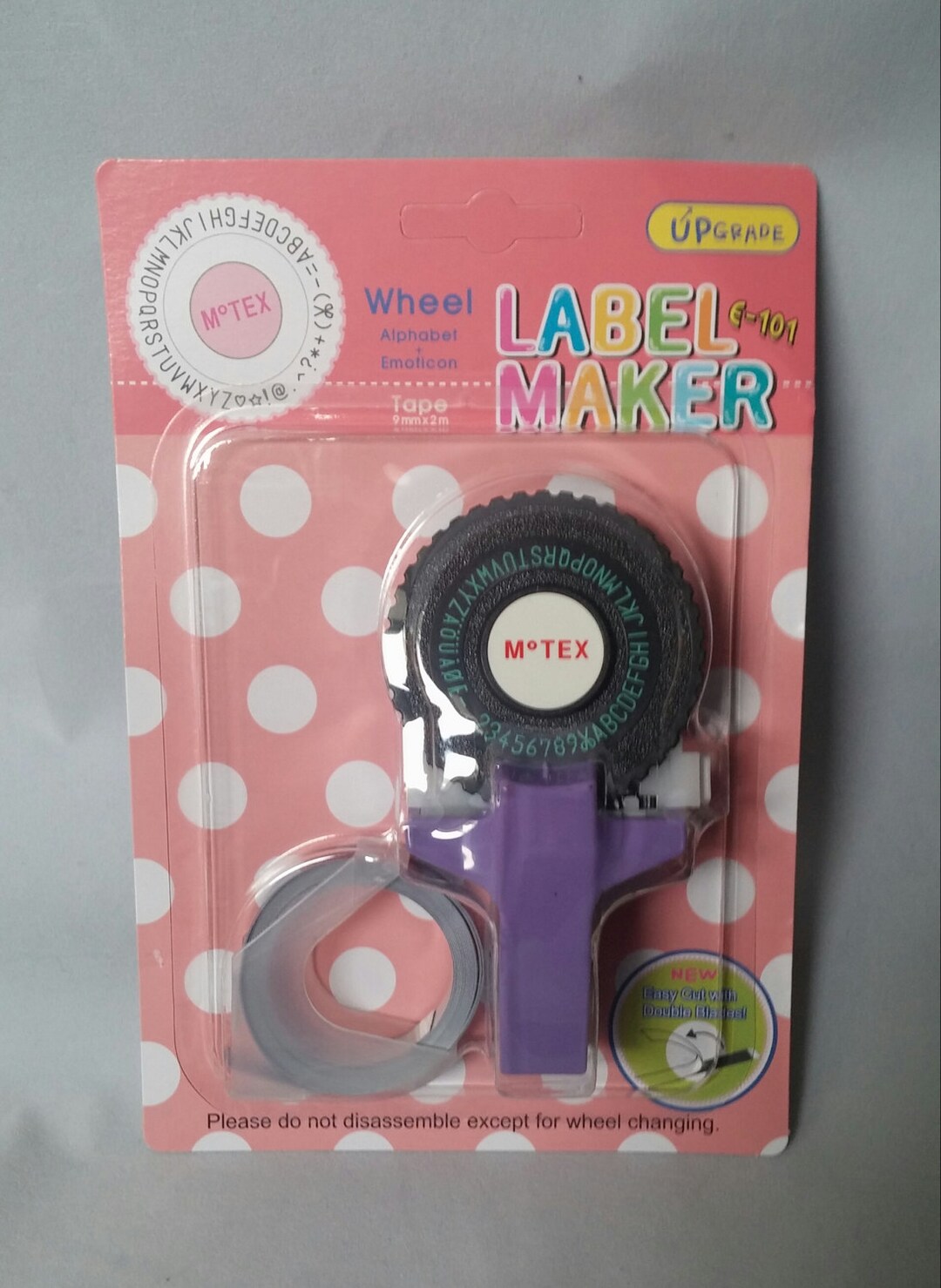 Retro Motex E101 Purple Embossing Tape Label Making Gun With 1 Roll of ...
