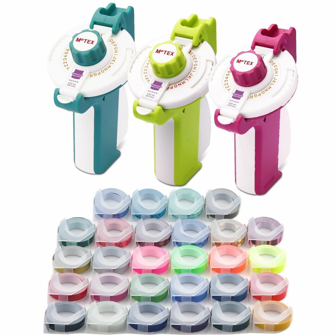 Motex Embossing Label Maker E-202 2 of Each Tapes - Etsy