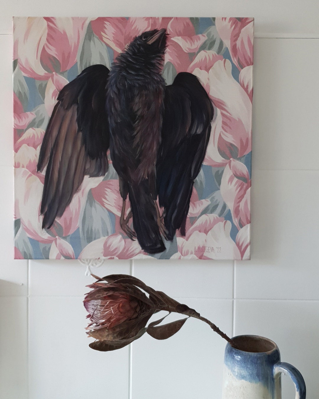 Original Painting roadkill. Jackdaw - Etsy
